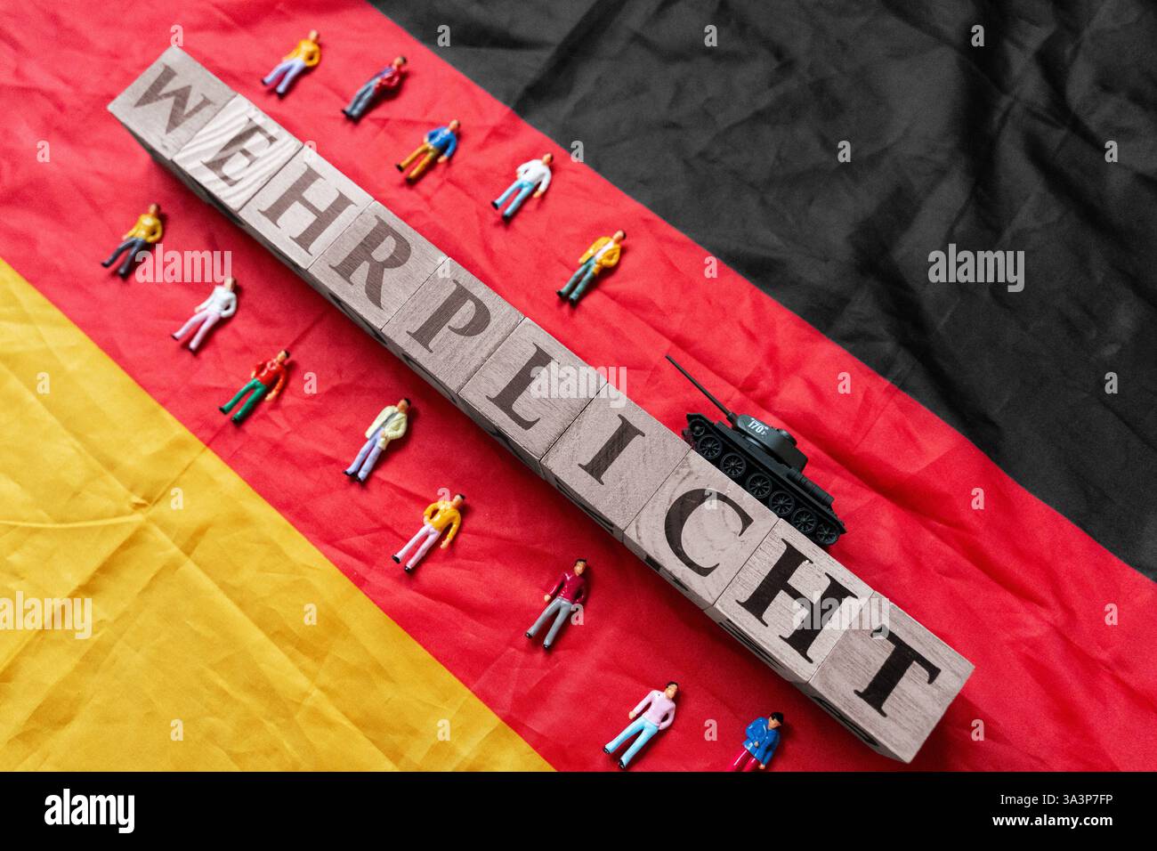 Bavaria, Germany - March 16, 2025: German flag with wooden cubes ...