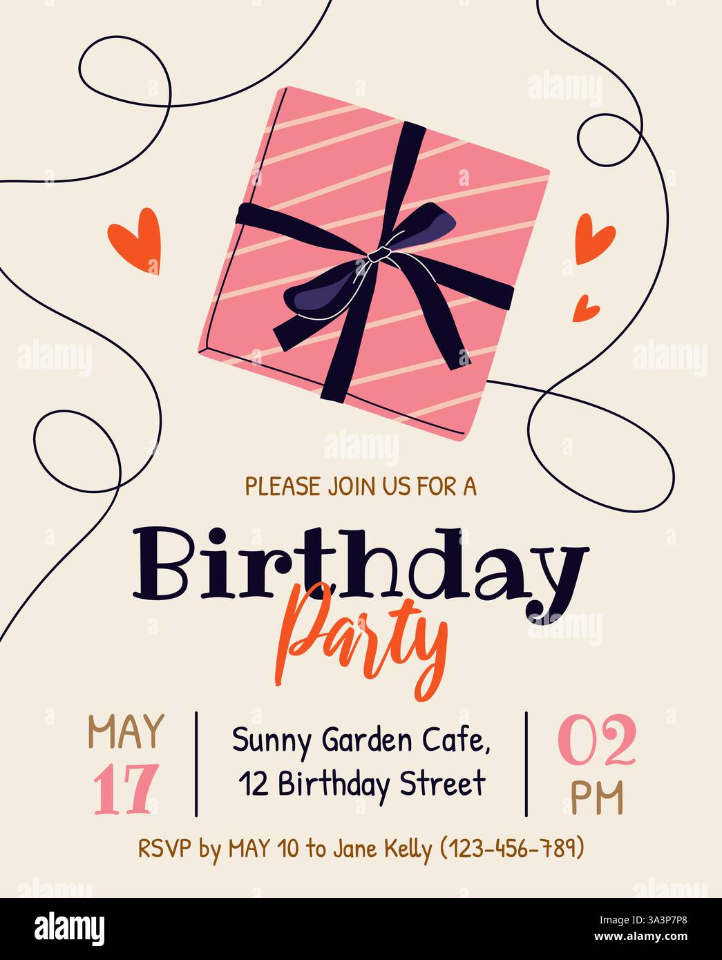 Birthday party invitation. Vertical template Stock Vector Image & Art ...