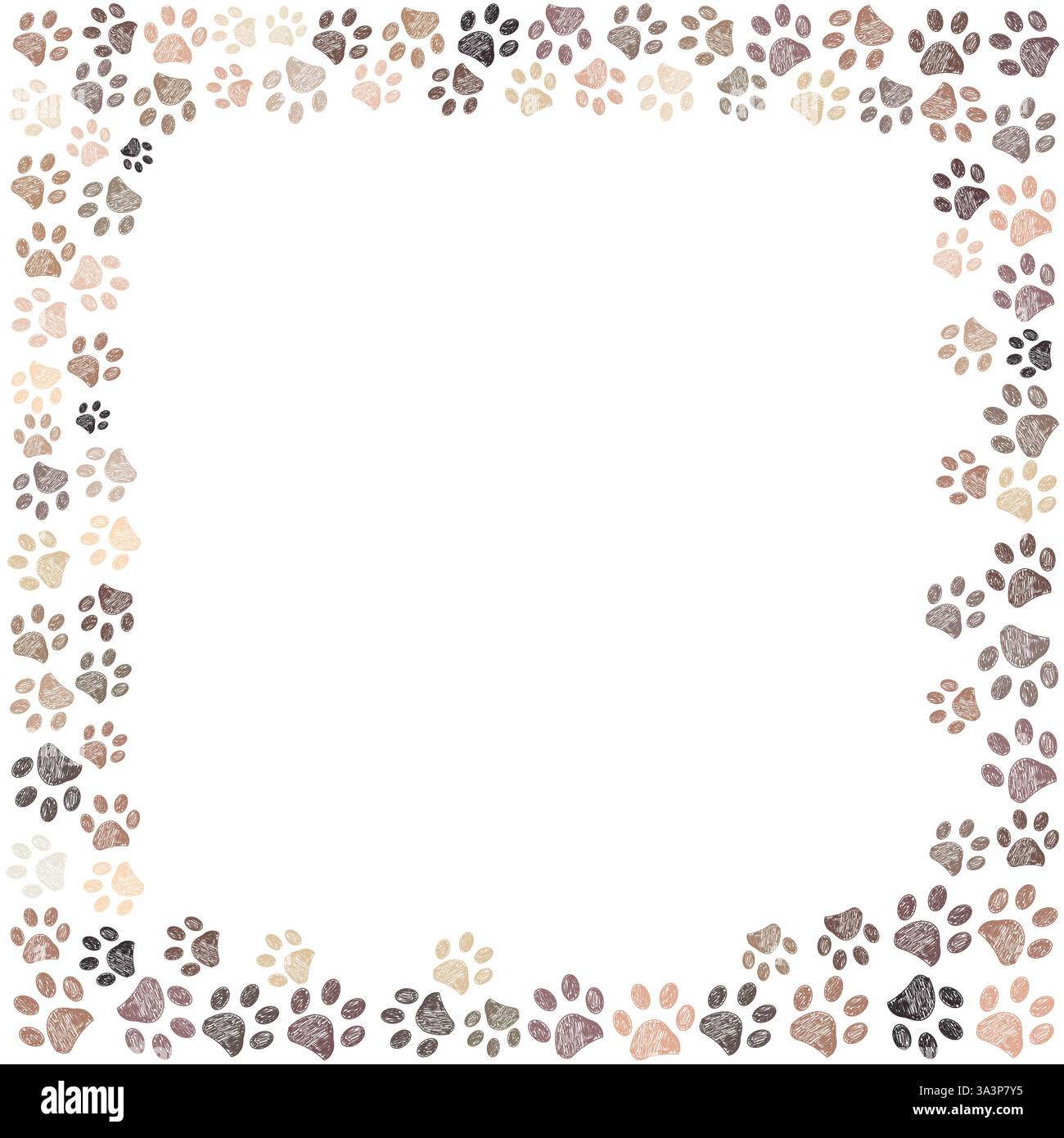 Earth colored paw prints frame design Stock Vector Image & Art - Alamy