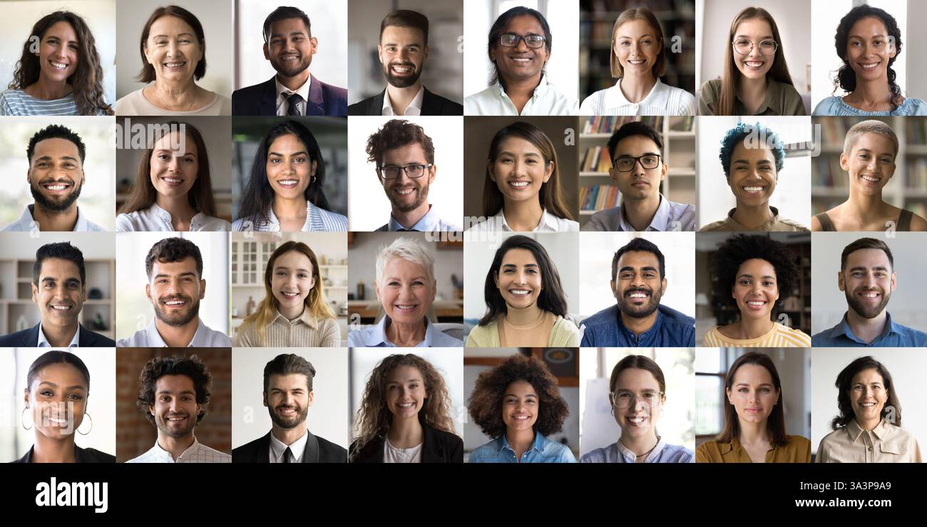 Collage features person smiling hi-res stock photography and images - Alamy