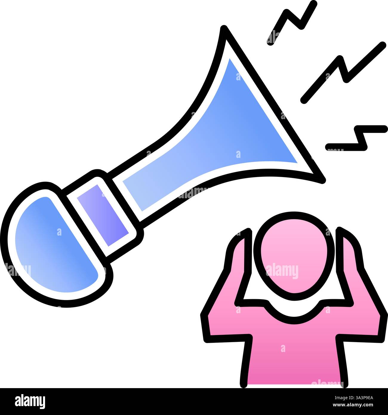 Noise Pollution Icon Logo. Environment problem city illustration Stock ...