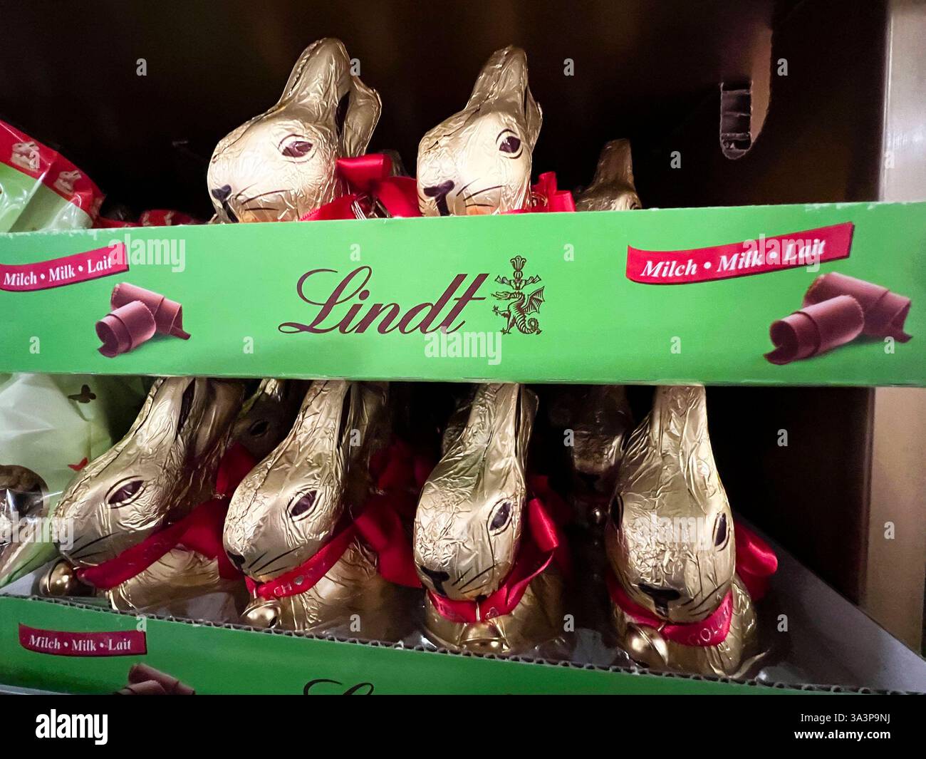 Diverse Goldene Lind Goldhasen Vollmilch Schokoladen Osterhasen im in ...
