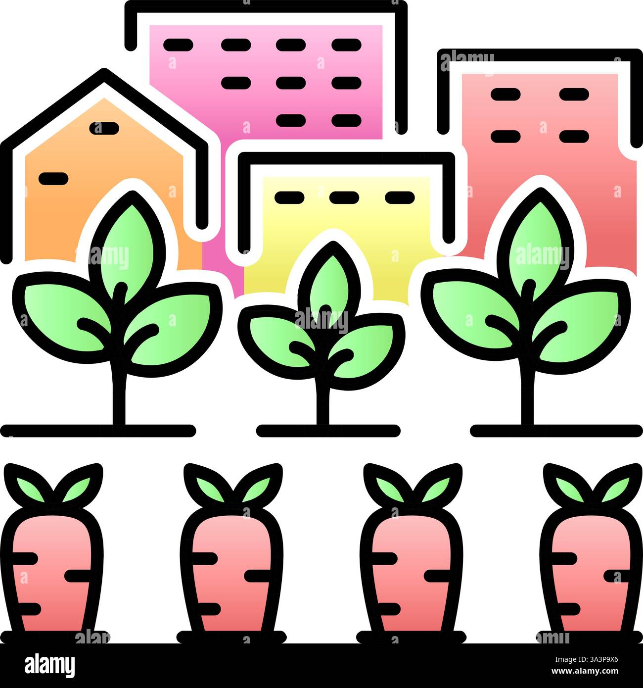 Urban gardening vector vectors Cut Out Stock Images & Pictures - Alamy