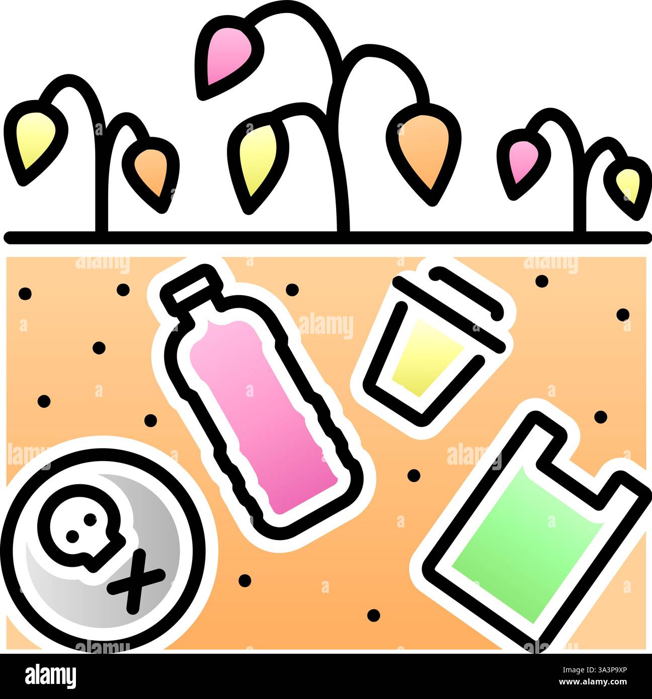 Soil degradation icon. Land pollution illustration Stock Vector Image ...