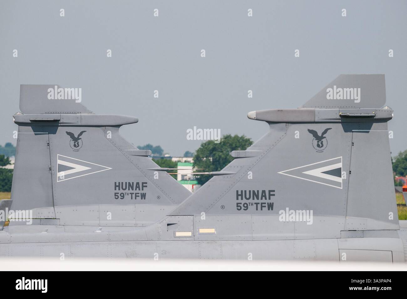 Belin, Germany - June.11.2010: Vertical tail of Saab JAS 39 Gripen ...