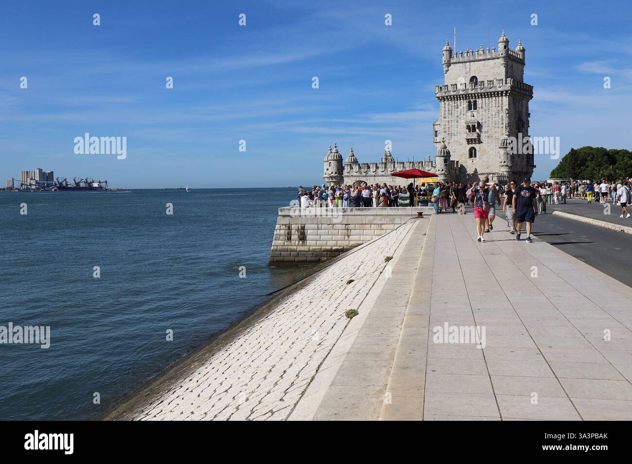 Belém Tower, built in the 16th century, exterior view, Lisbon, Portugal ...