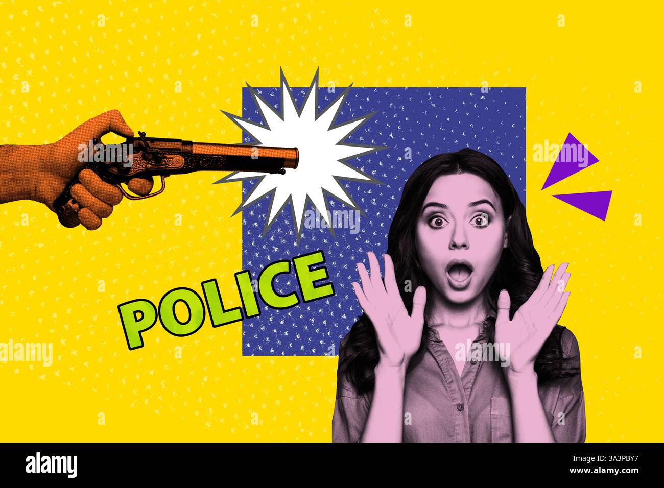 Sketch image trend artwork montage 3D photo collage of young lady ...