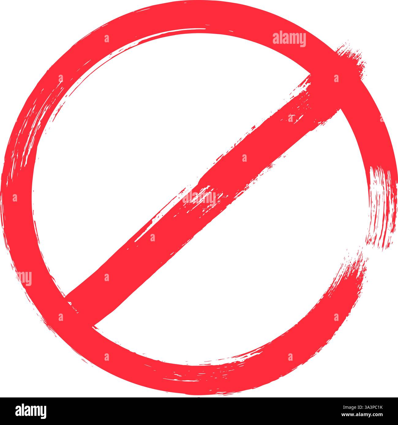 Hand drawn brush paint forbidden vintage grunge style red stop sign ...