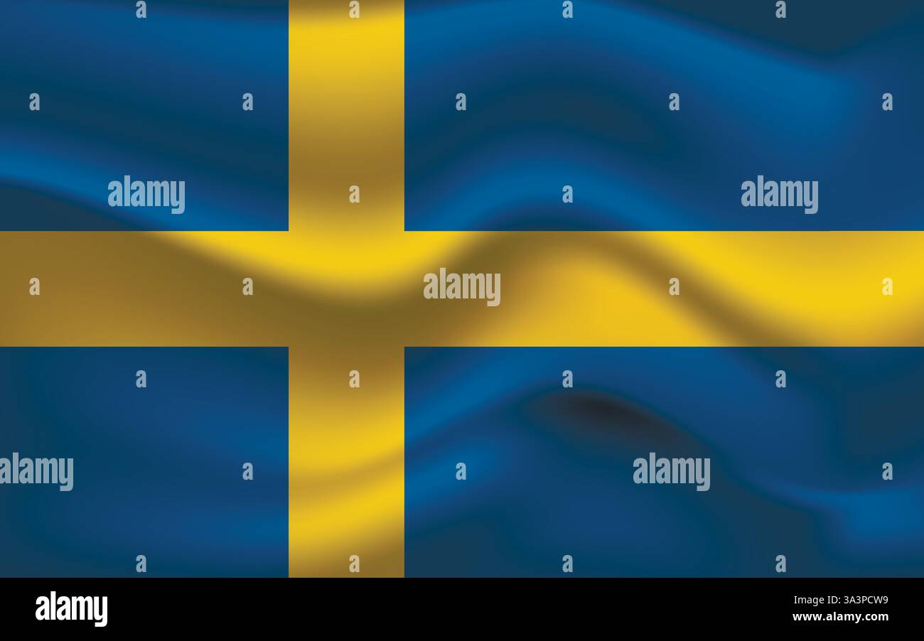 Flag of Sweden. Swedish national symbol in official colors. Template ...