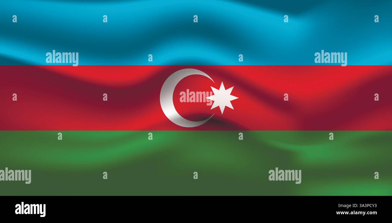 Flag of Azerbaijan. Azerbaijani national symbol in official colors. Template icon. Abstract ...