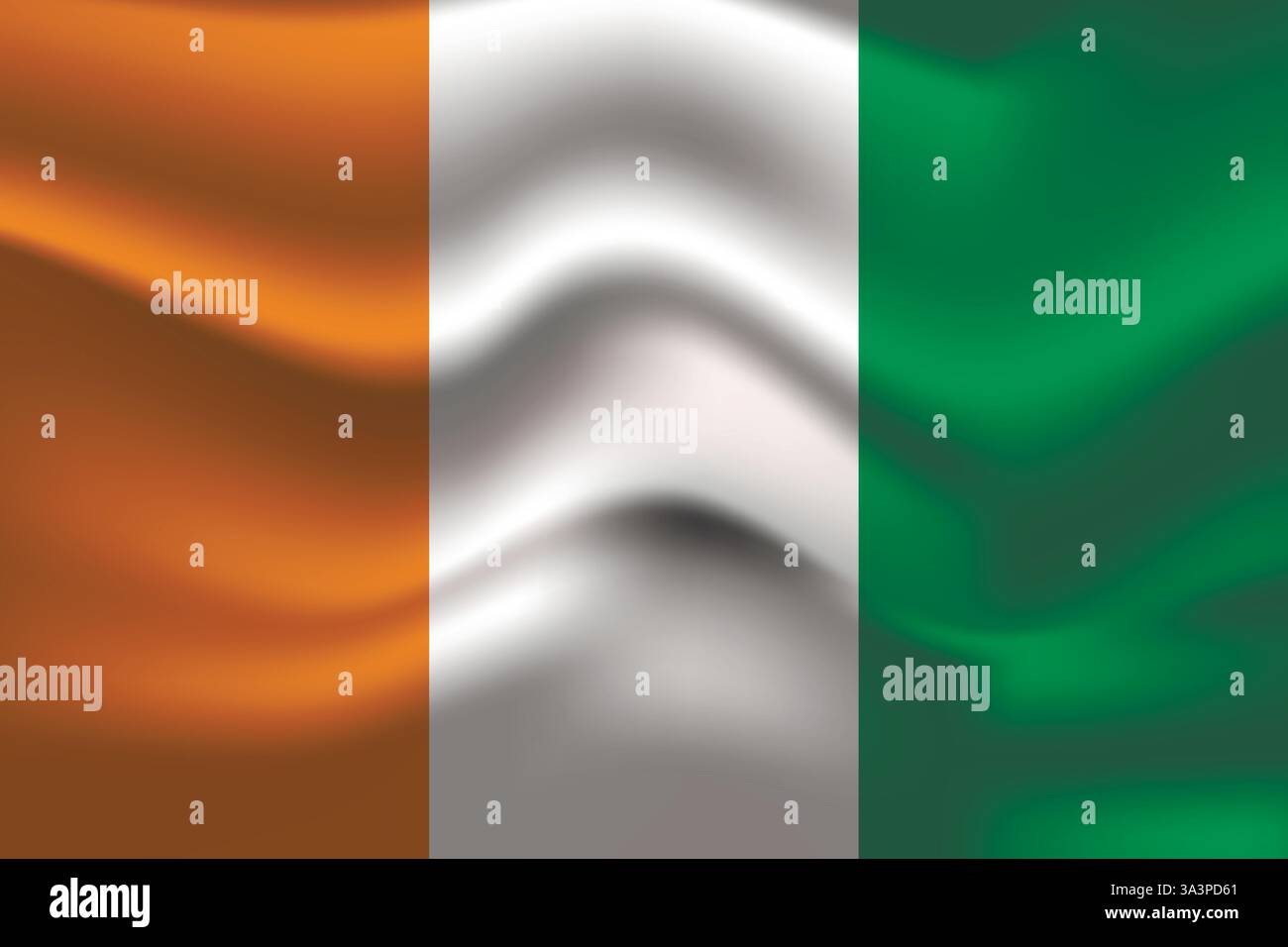 Flag of Cote d’Ivoire. National symbol in official colors. Template ...