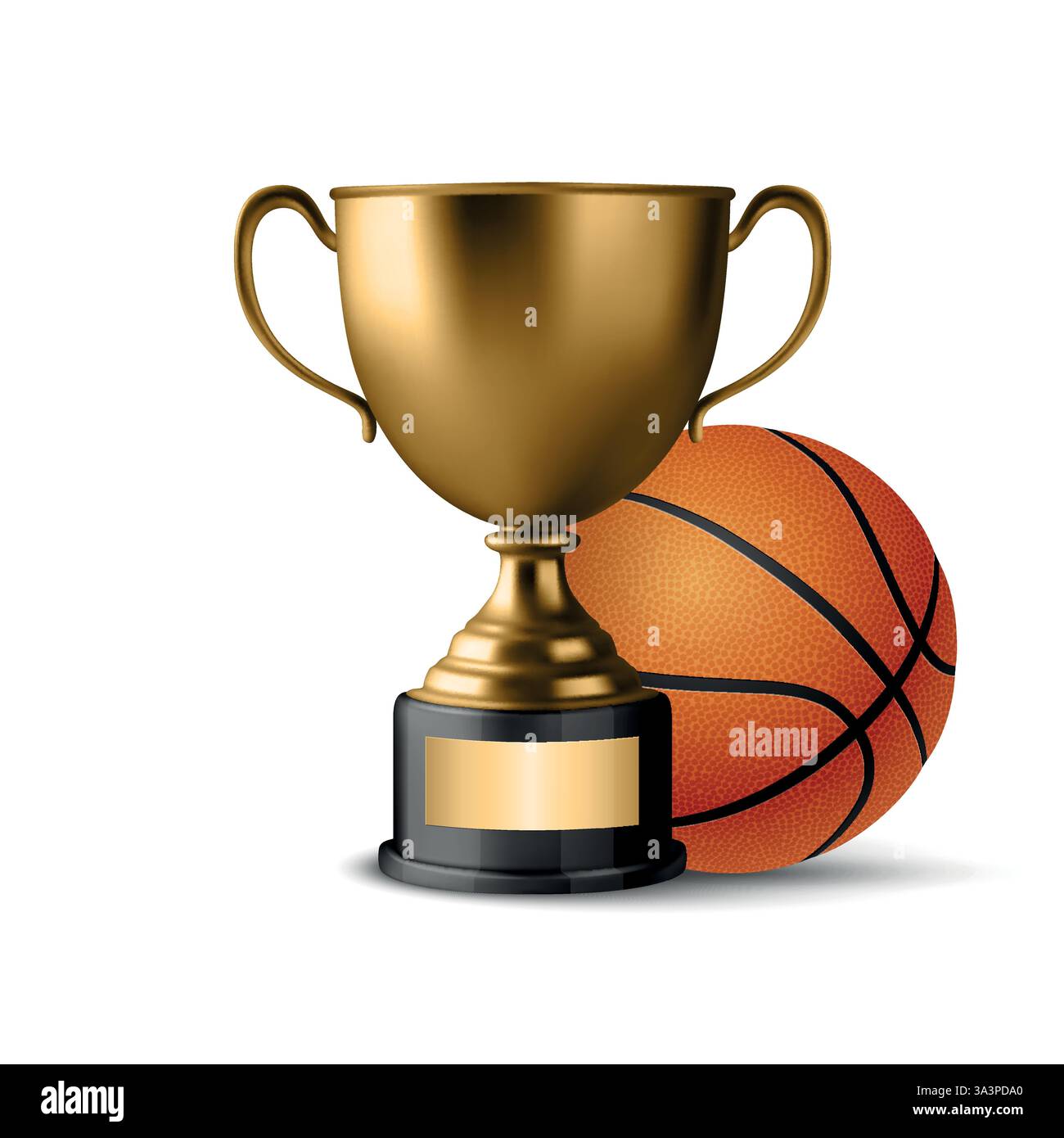 Realistic 3d Basketball Championship Trophy, Vector Illustration ...