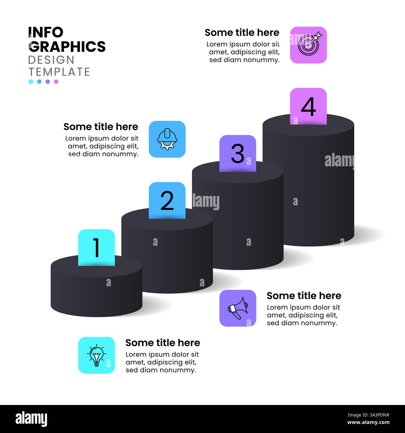 Infographic template with icons and 4 options or steps. Columns. Can be used for workflow layout ...