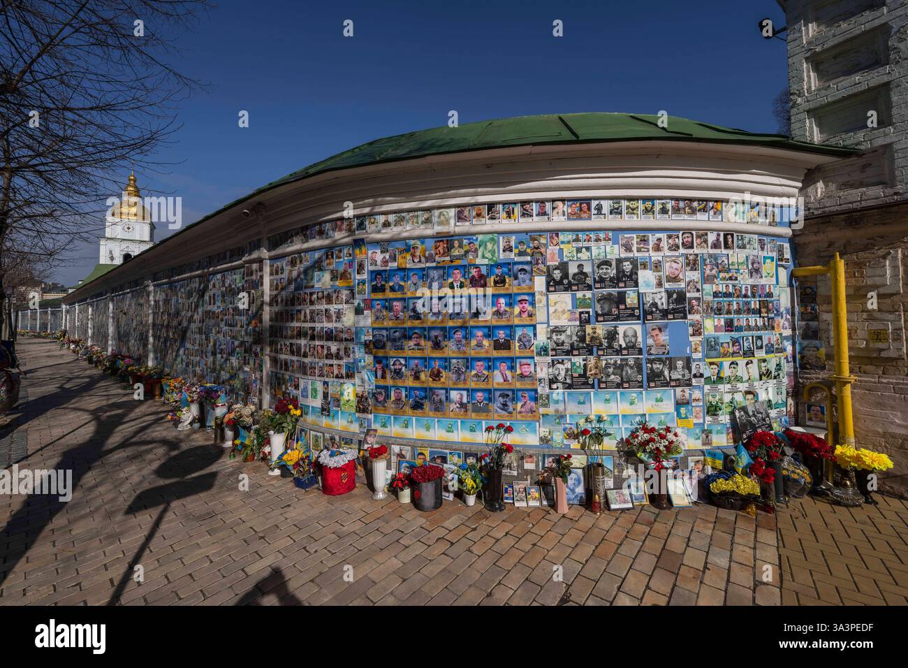 Pictures of fallen soldiers on the Memory wall of fallen defenders of ...