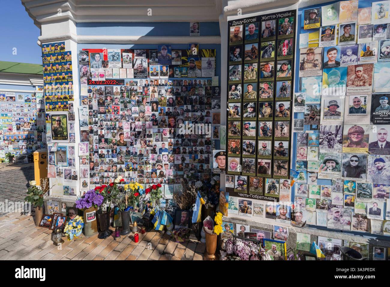 Pictures of fallen soldiers on the Memory wall of fallen defenders of ...