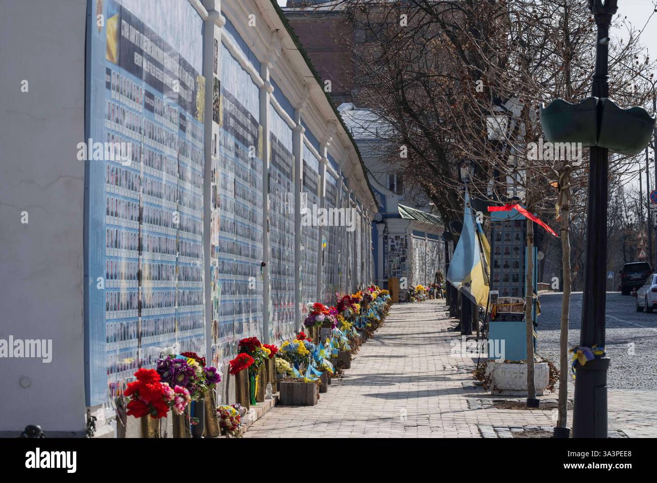 Pictures of fallen soldiers on the Memory wall of fallen defenders of ...