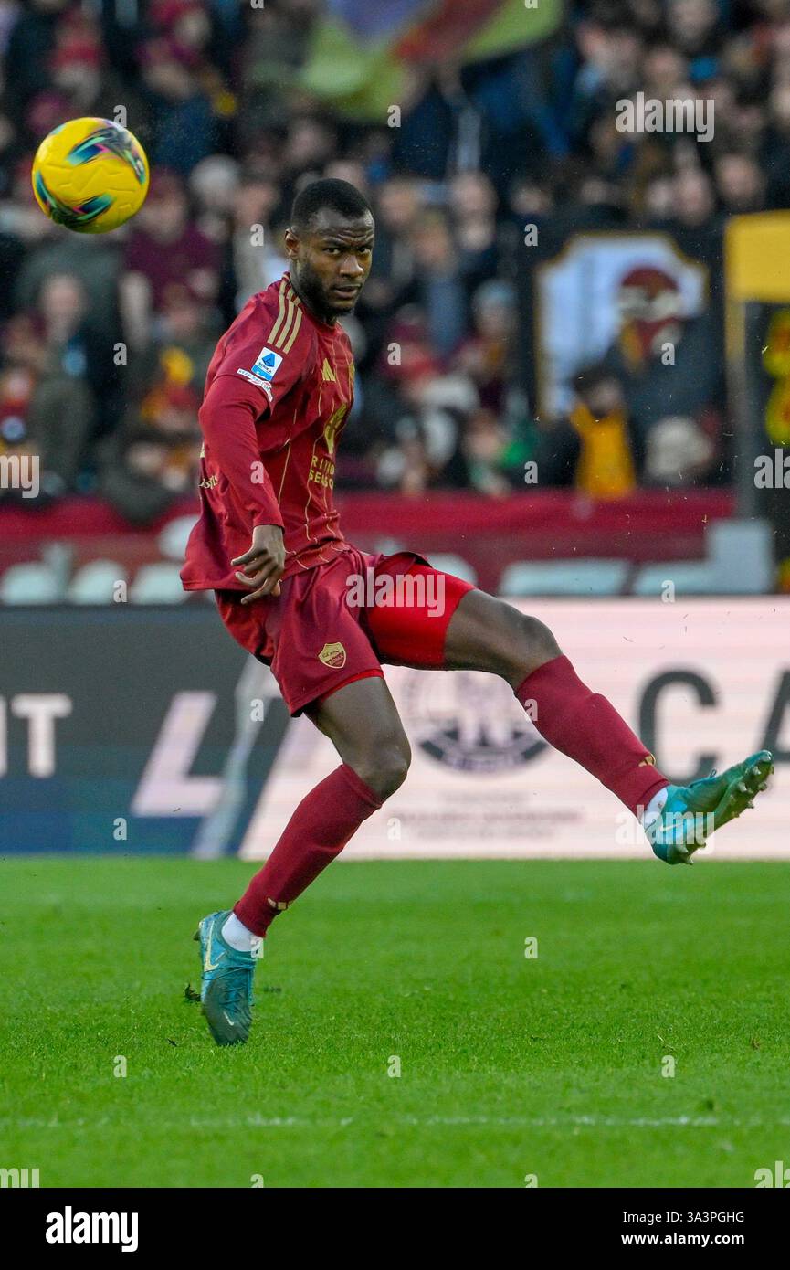 Roma’s Evan Ndicka during the Serie A Enilive soccer match between AS ...