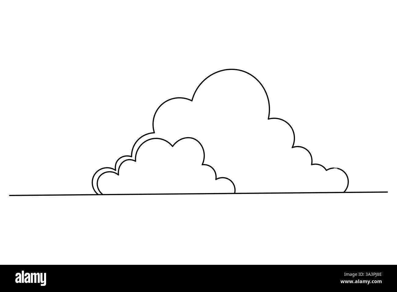 Cloud one line art of isolated outline vector drawing illustration ...