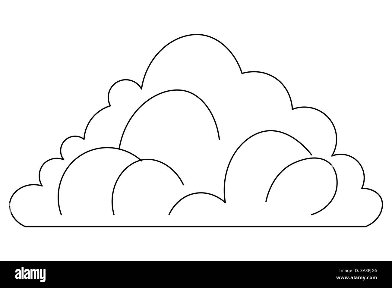 Cloud one line art of isolated outline vector drawing illustration ...
