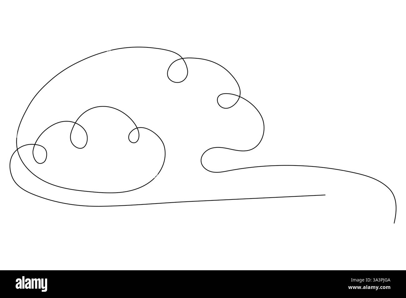 Cloud one line art of isolated outline vector drawing illustration ...