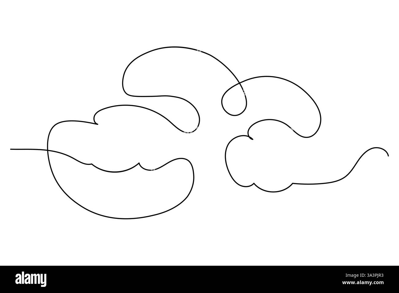 Cloud one line art of isolated outline vector drawing illustration ...