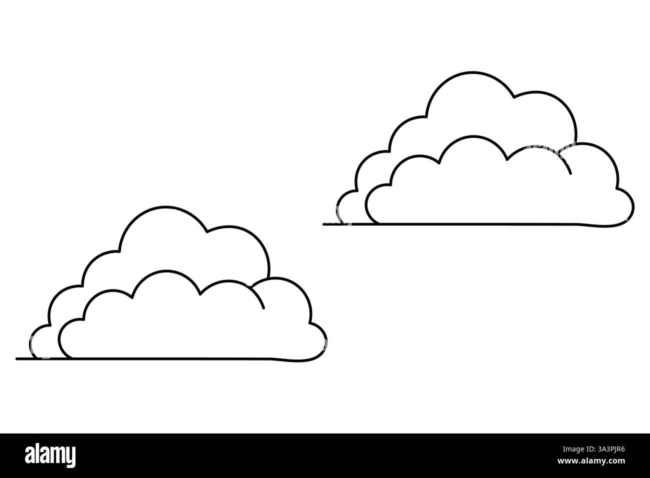 Cloud one line art of isolated outline vector drawing illustration ...