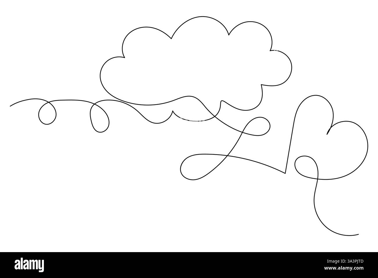 Cloud one line art of isolated outline vector drawing illustration ...