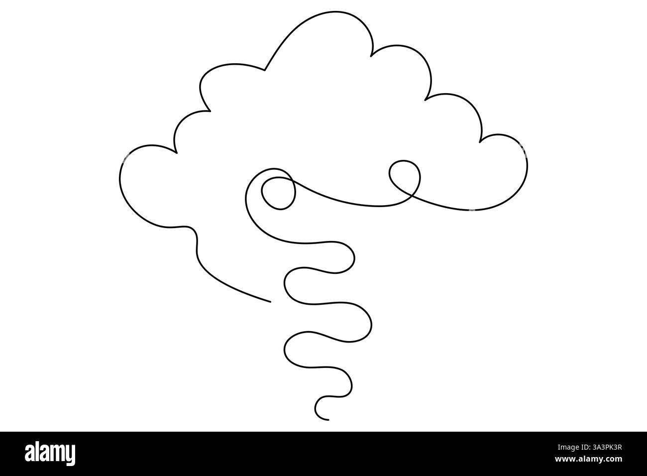 Cloud one line art of isolated outline vector drawing illustration ...