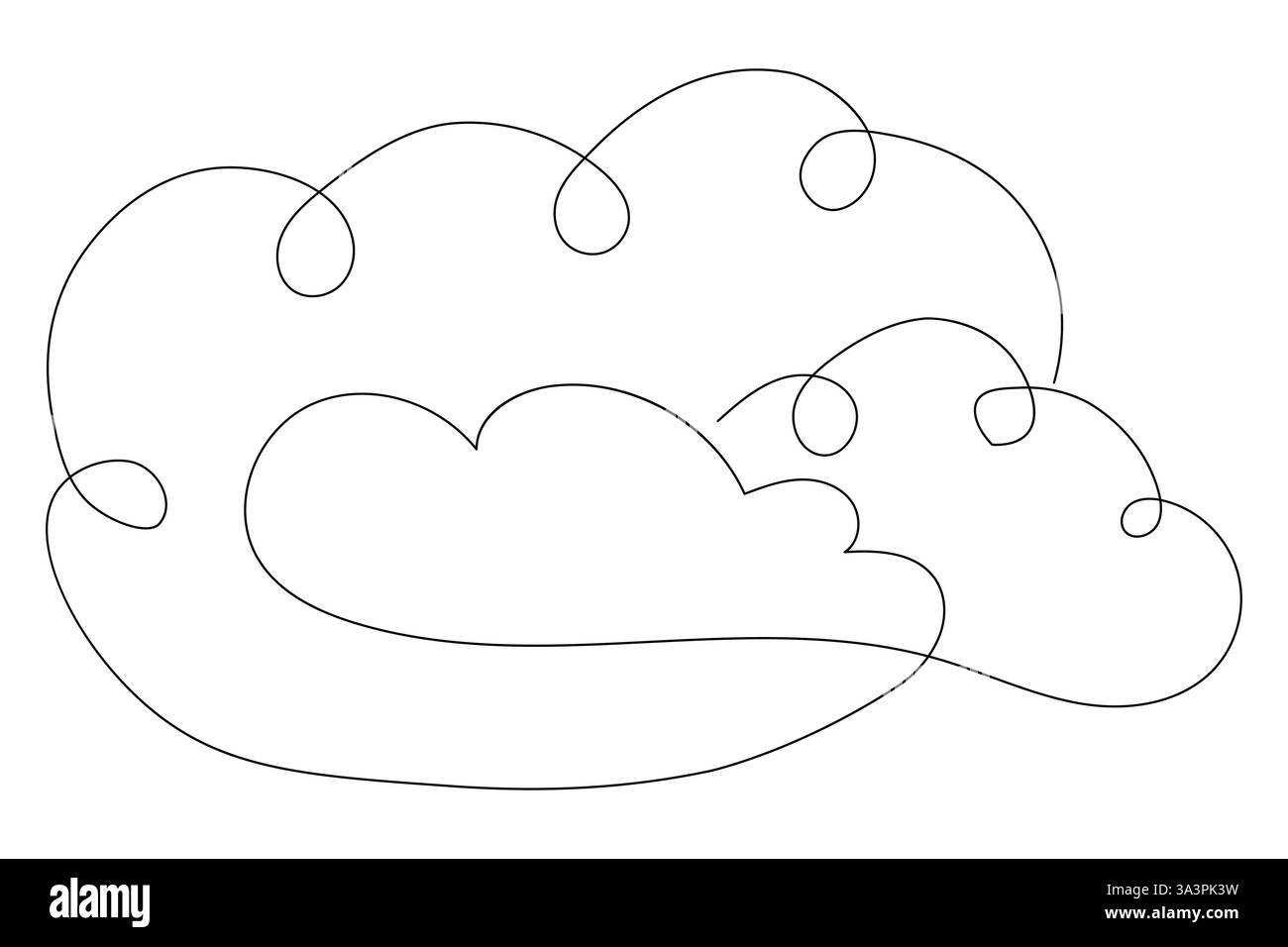 Cloud one line art of isolated outline vector drawing illustration ...