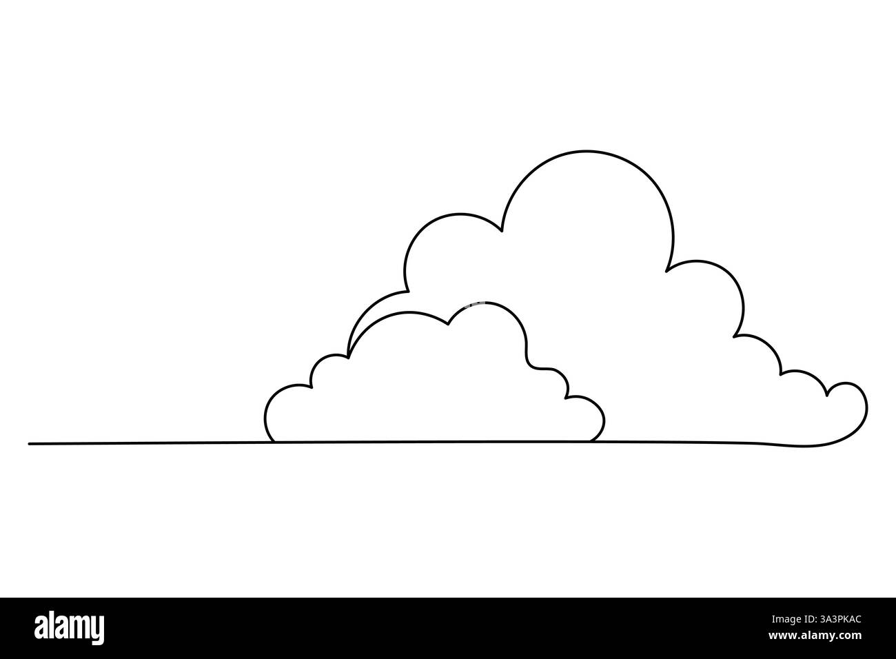 Cloud one line art of isolated outline vector drawing illustration ...