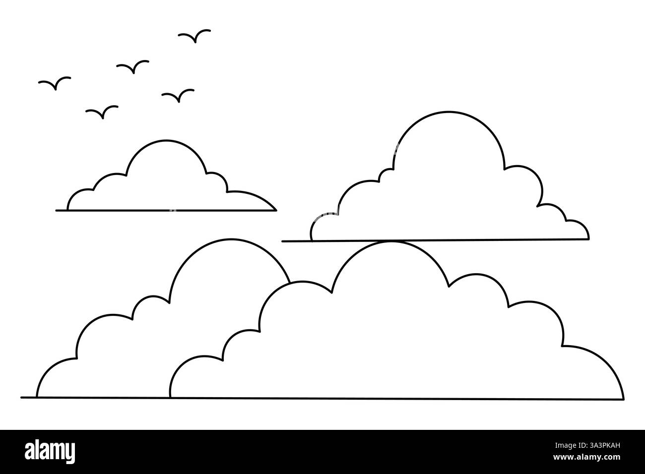 Cloud one line art of isolated outline vector drawing illustration ...