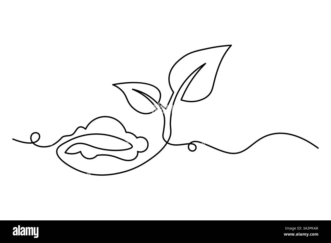 Cloud one line art of isolated outline vector drawing illustration ...