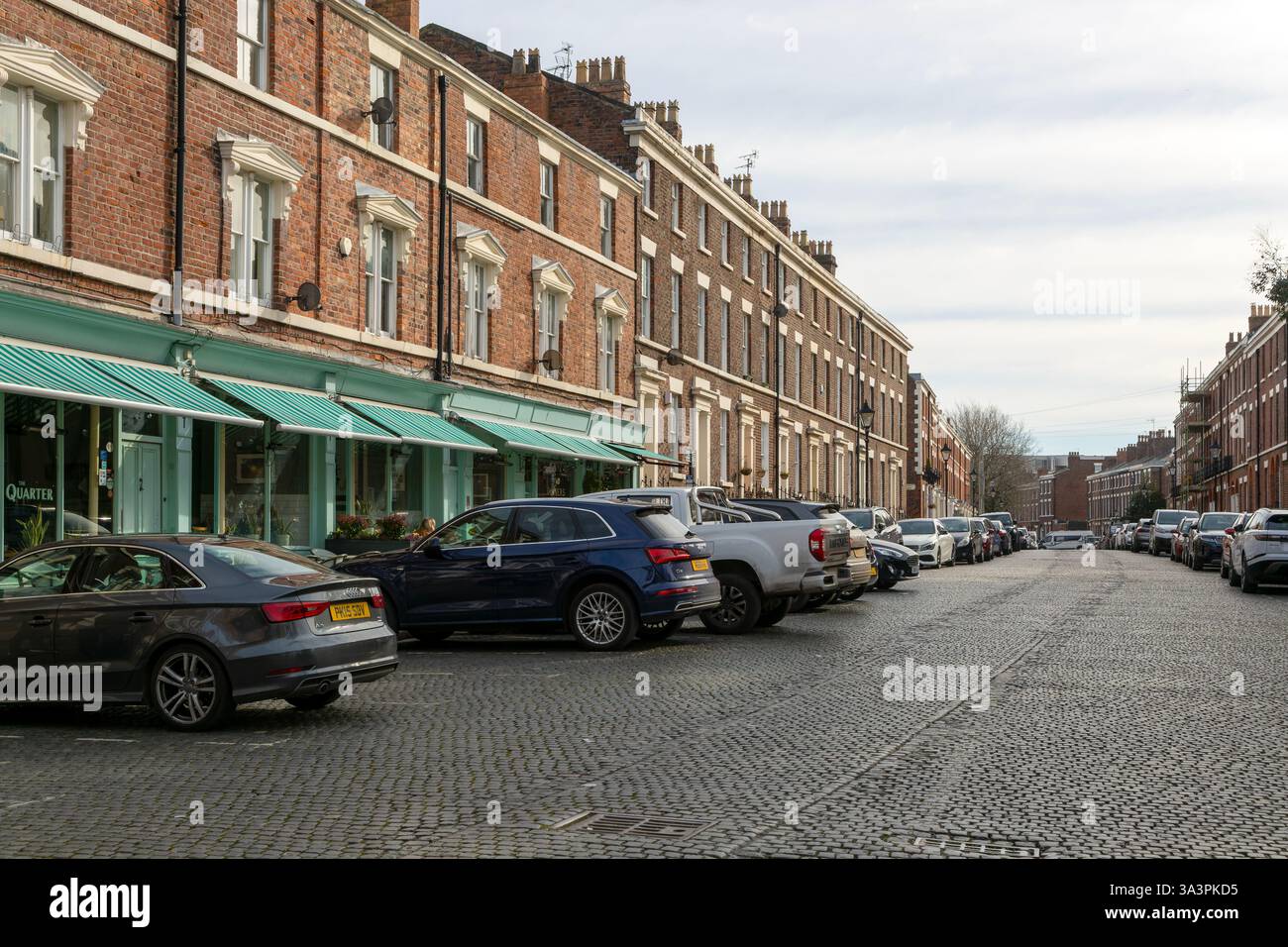 Historic houses and shops in Falkner Street, Georgian quarter ...