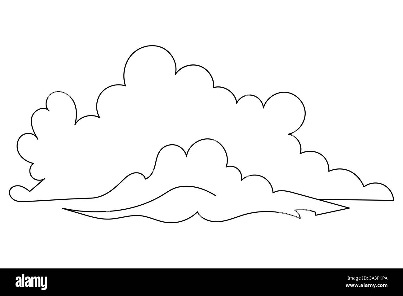Cloud one line art of isolated outline vector drawing illustration ...