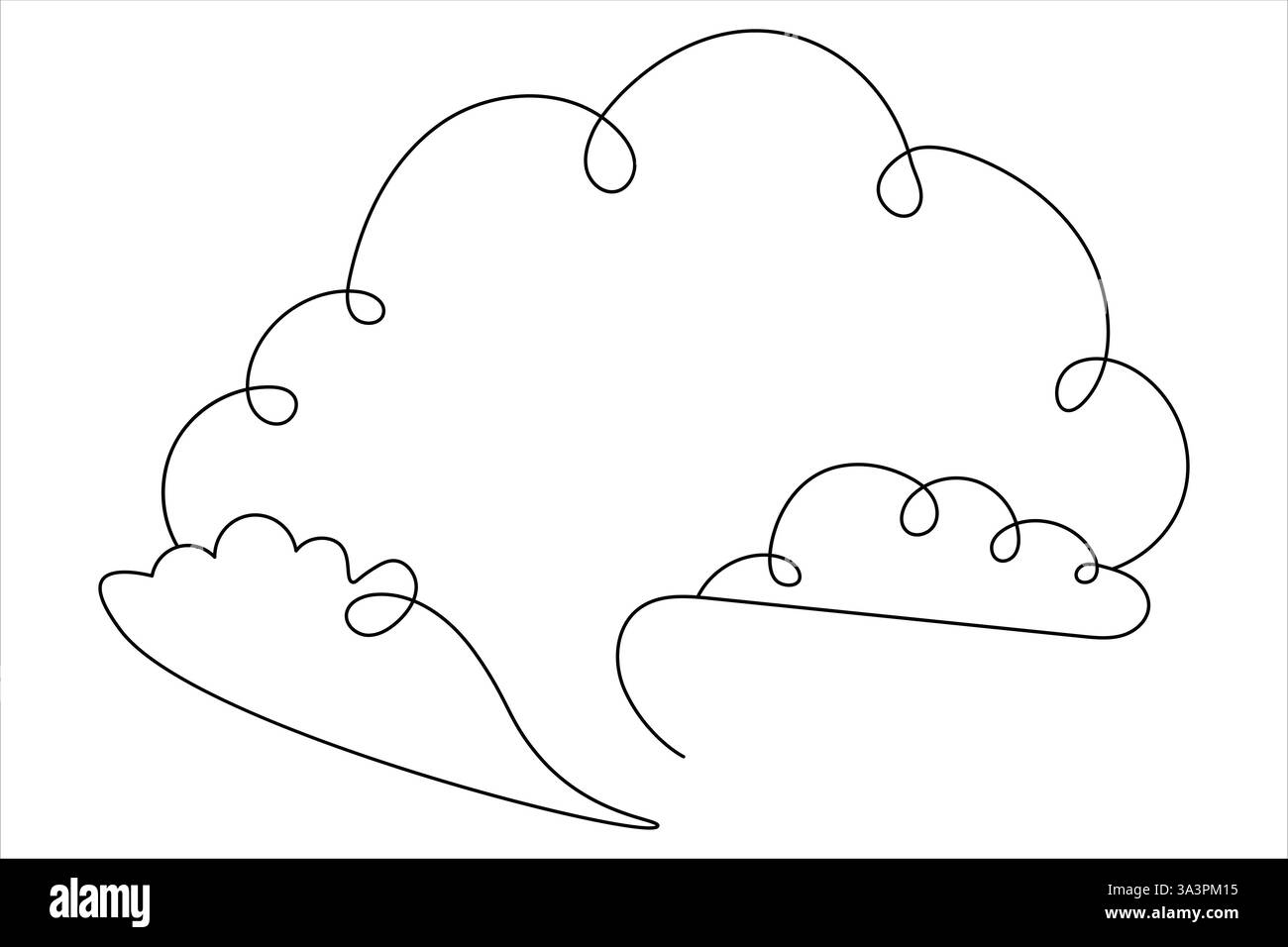 Cloud one line art of isolated outline vector drawing illustration ...