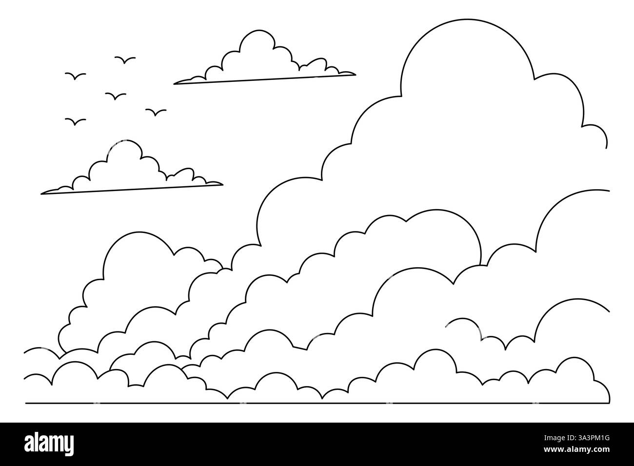Cloud one line art of isolated outline vector drawing illustration ...