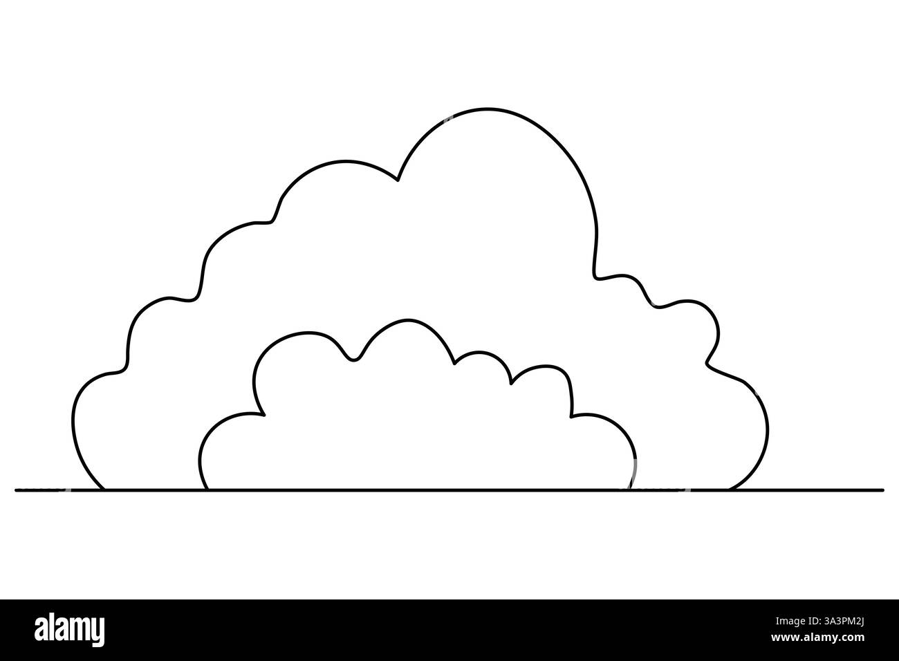 Cloud one line art of isolated outline vector drawing illustration ...