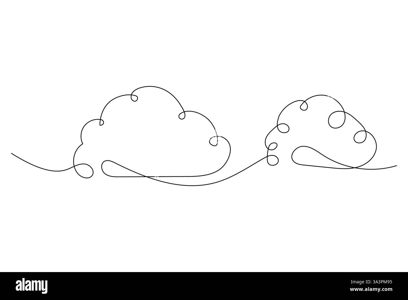 Cloud one line art of isolated outline vector drawing illustration ...