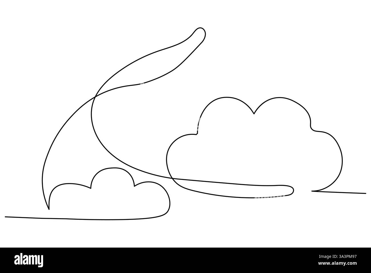 Cloud one line art of isolated outline vector drawing illustration ...