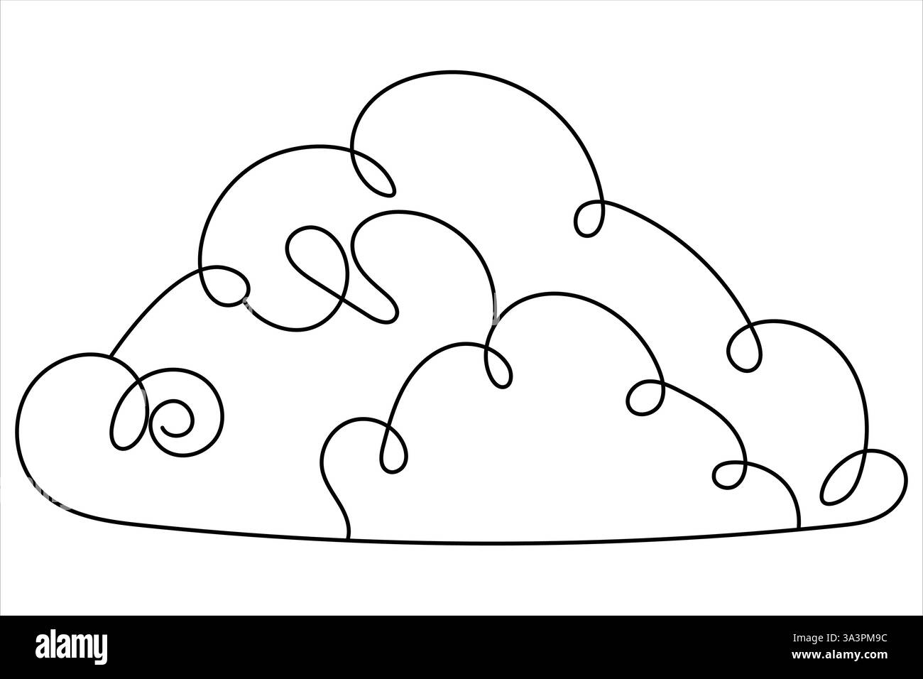 Cloud one line art of isolated outline vector drawing illustration ...