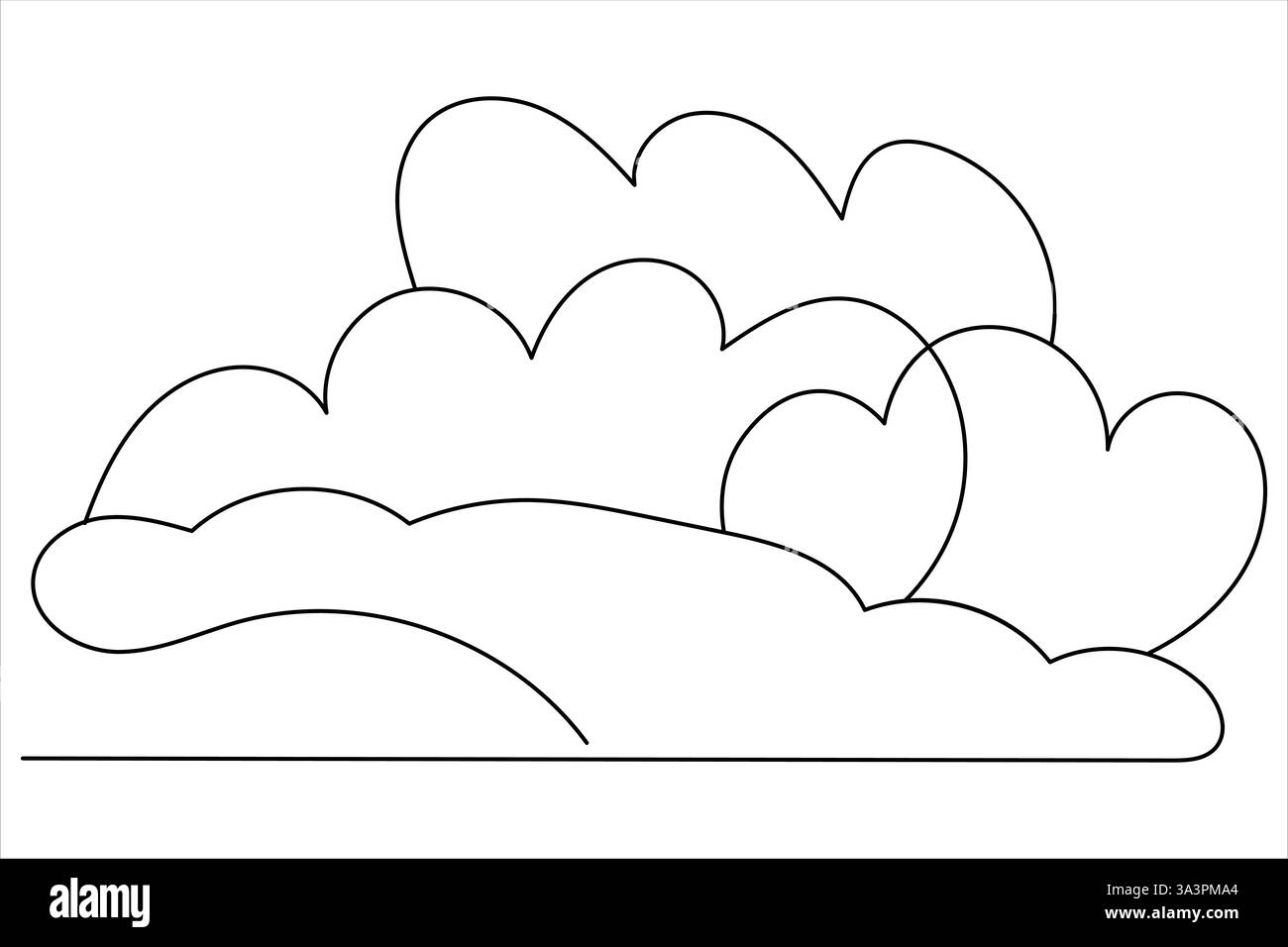 Cloud one line art of isolated outline vector drawing illustration ...
