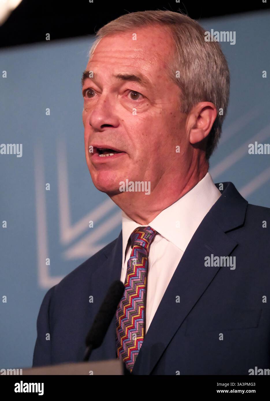 London, UK. 17th Mar 2025. Reform Party UK press conference. Nigel ...