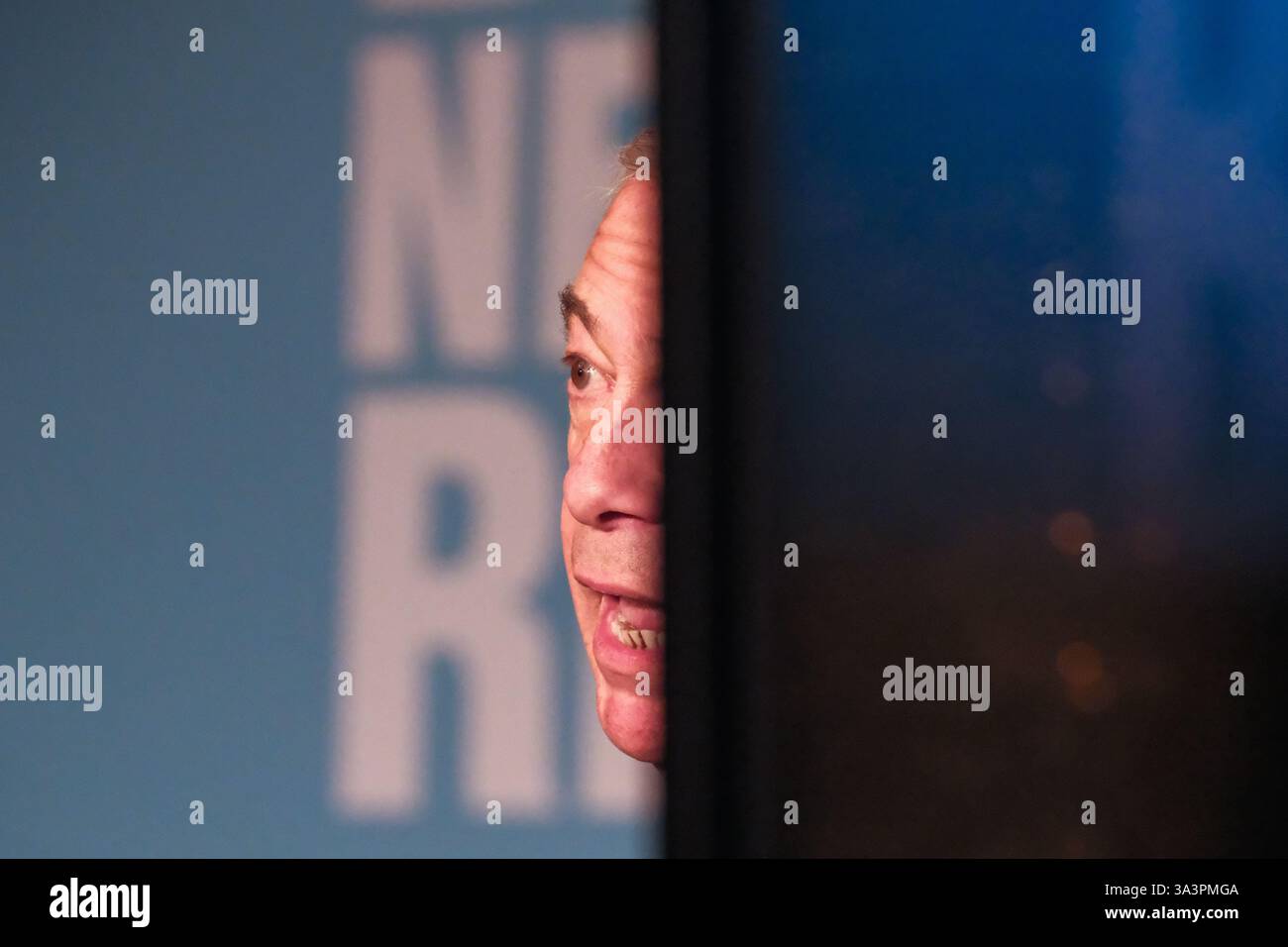 London, UK. 17th Mar 2025. Reform Party UK press conference. Nigel ...