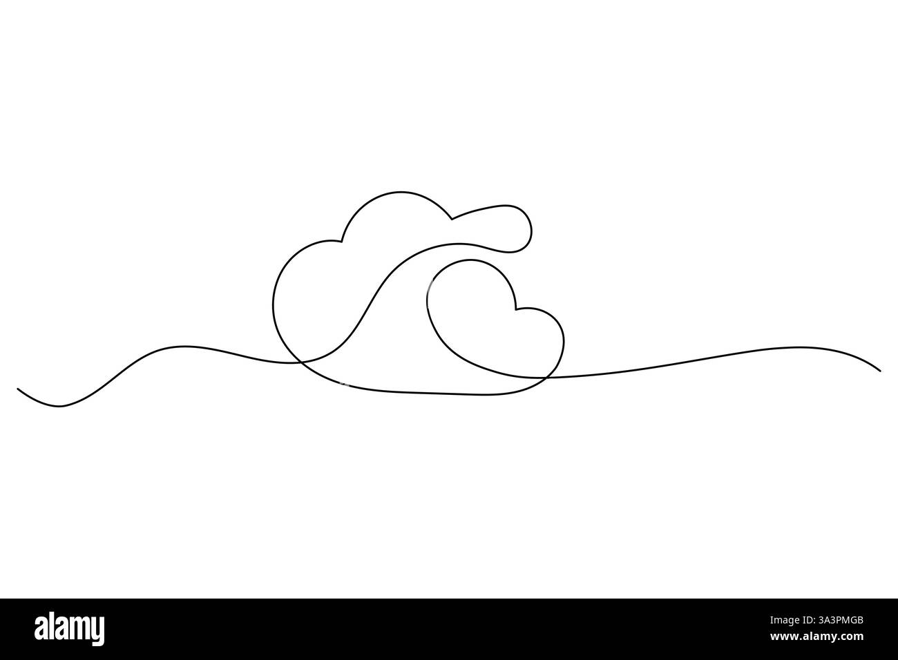 Cloud one line art of isolated outline vector drawing illustration ...