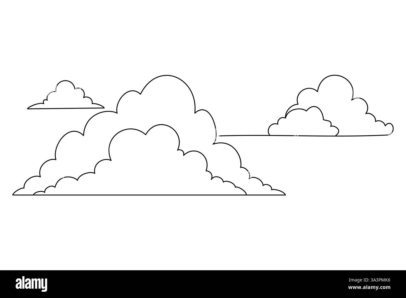 Cloud one line art of isolated outline vector drawing illustration ...