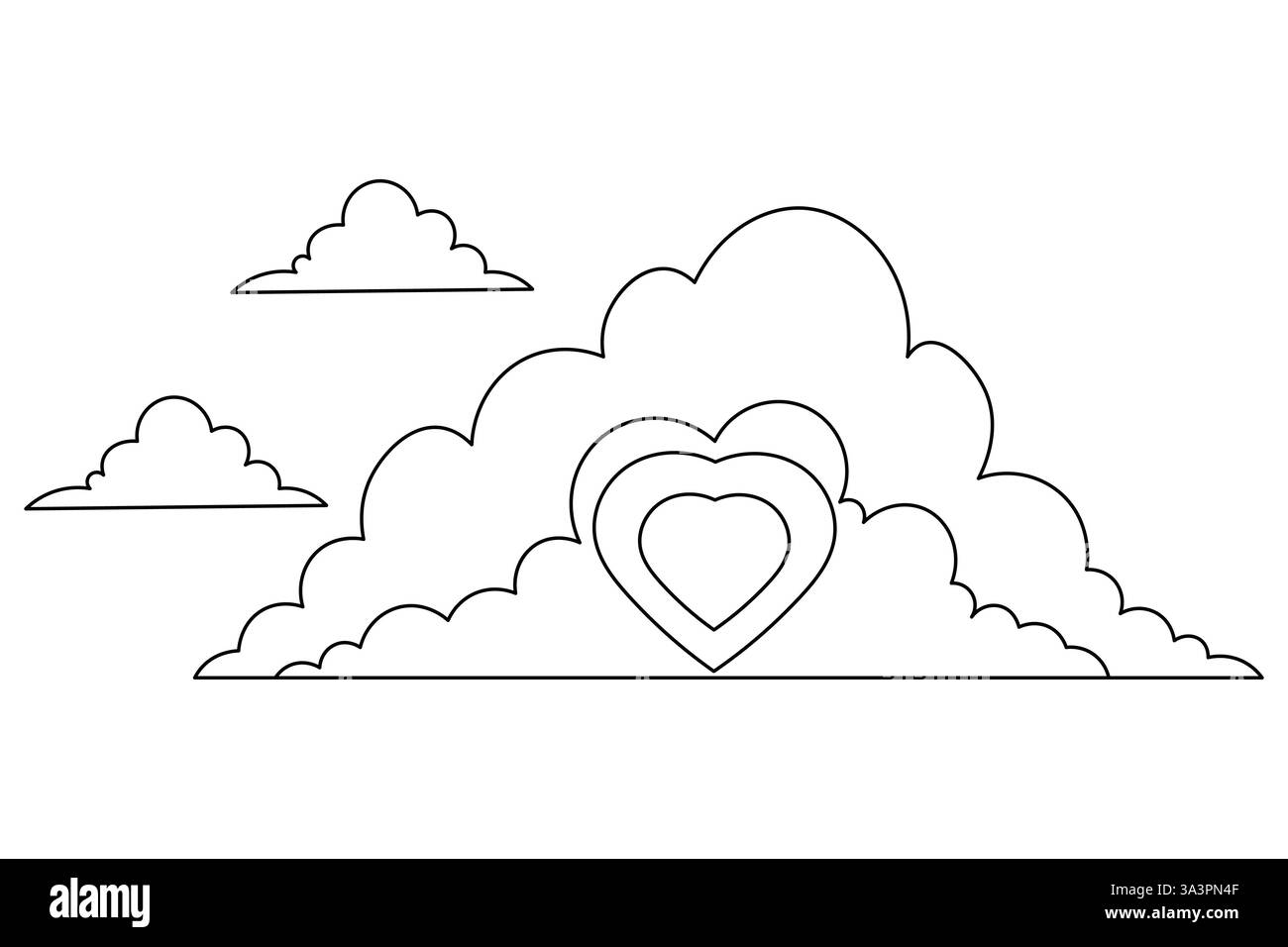 Cloud one line art of isolated outline vector drawing illustration ...