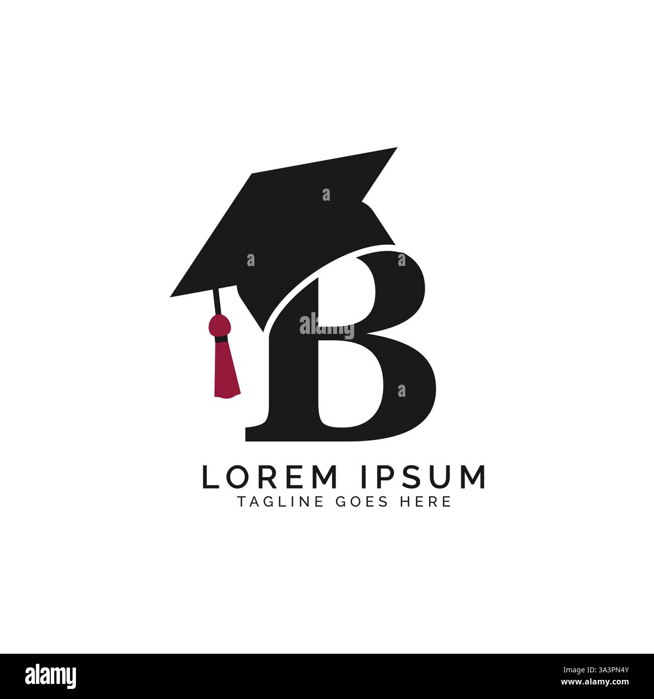Letter B with Graduation Cap Logo. Alphabet B Education Hat icon Stock Vector Image & Art - Alamy