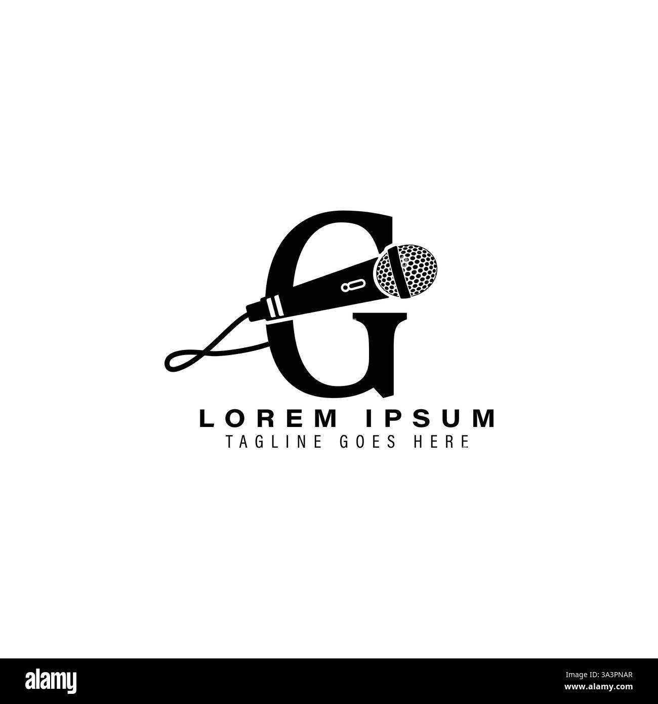 Letter G with Microphone Logo Design. Alphabet G Mic Vector Icon Stock ...