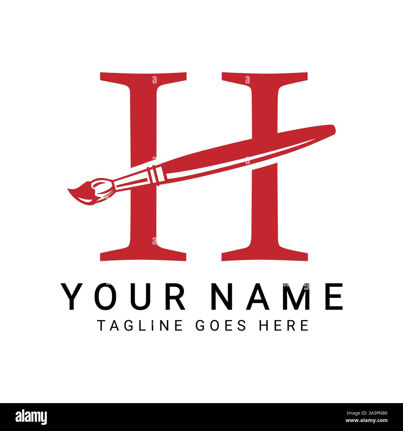 Letter H Painting Brush Logo Design. Alphabet H Painting Artist Icon ...