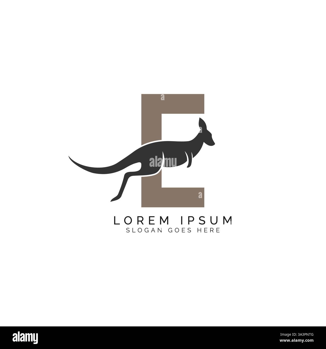 letter E logo Concept with Kangaroo design. Alphabet E with great ...